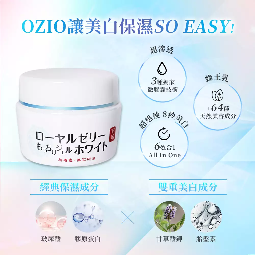 供應商管理中心 - 【OZIO歐姬兒】蜂王乳QQ潤白凝露 75g 2入組